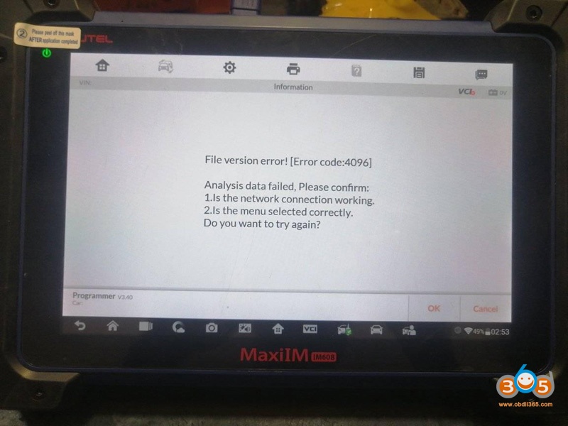 Autel IM608 BMW CAS3 AKL File Version Error 4096 Solution Car Key Autel IM608 BMW CAS3 AKL File Version Error 4096 Solution Car Key